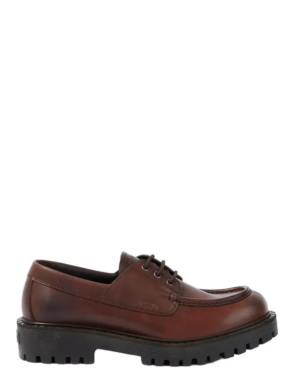 Prada Leather Loafers - Brown