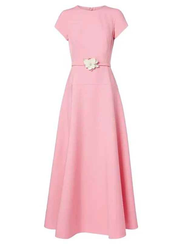 Oscar De La Renta Wool-blend Maxi Dress - Pink