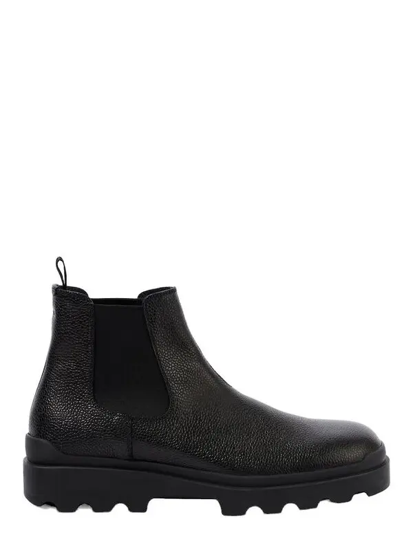 Prada Chelsea Leather Ankle Boots - Black