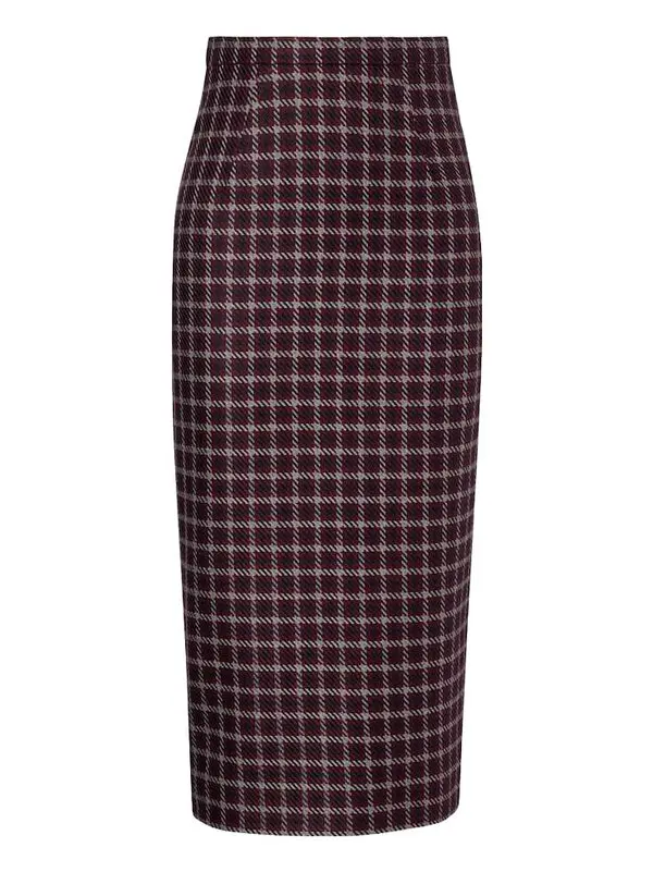 EMILIA WICKSTEAD Lorelei Houndstooth Genzianella Pencil Skirt - Multicoloured