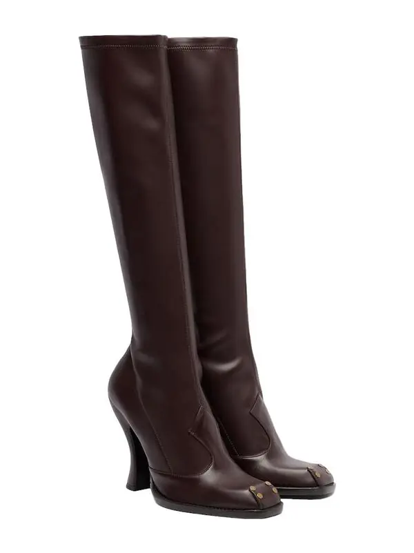Etro Studded Leather Knee-high Boots - Brown