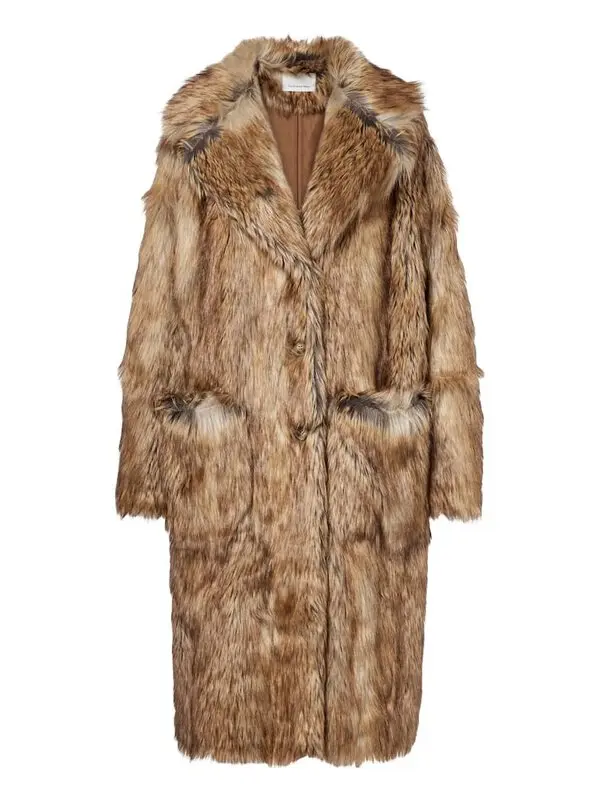 THE FRANKIE SHOP Faux Fur Rella Coat - Brown