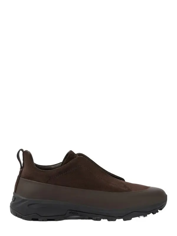 Zegna Triple Stitch Monte Suede Sneakers - Brown