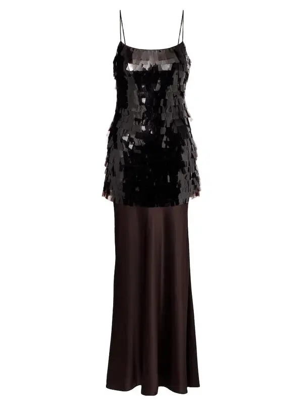 Staud Mesa Sequined Gown - Brown