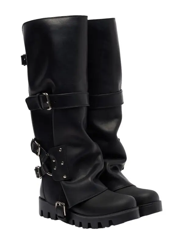 Dolce & Gabbana Leather Biker Boots - Black