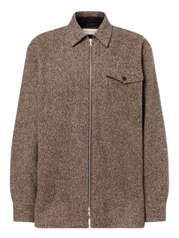 Dries Van Noten Wool And Cotton-blend Tweed Overshirt - Grey