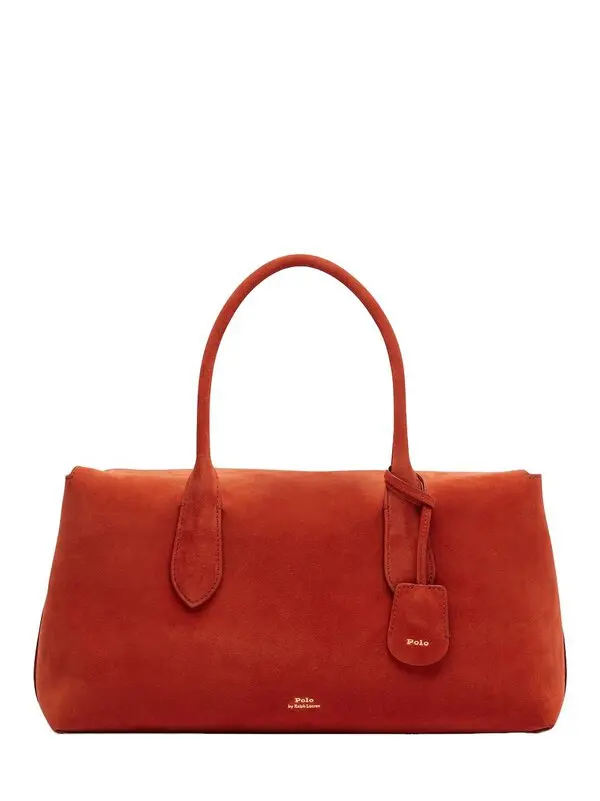 Polo Ralph Lauren Bellport Medium Suede Tote Bag - Orange