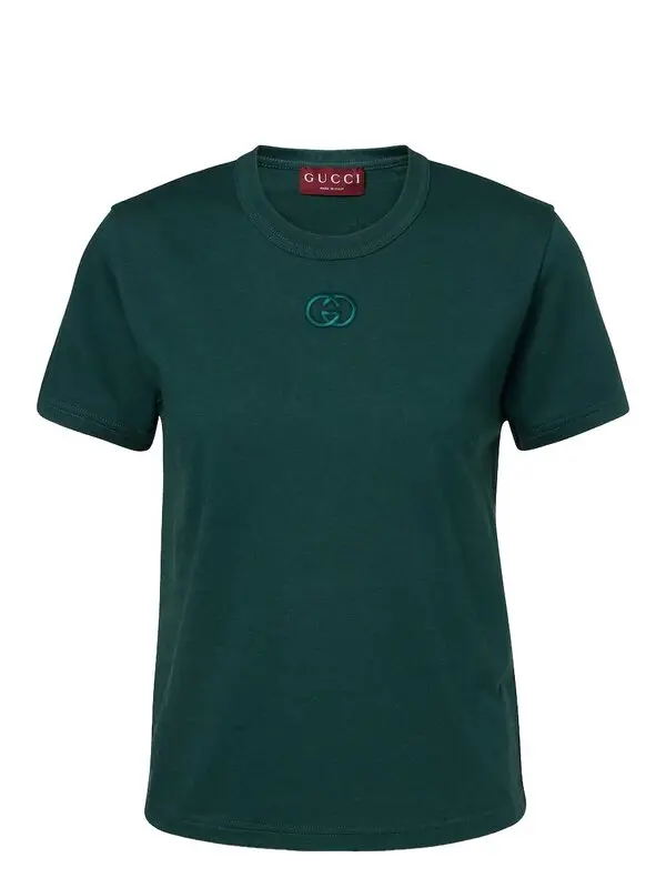 Gucci Interlocking G Cotton Jersey T-shirt - Green