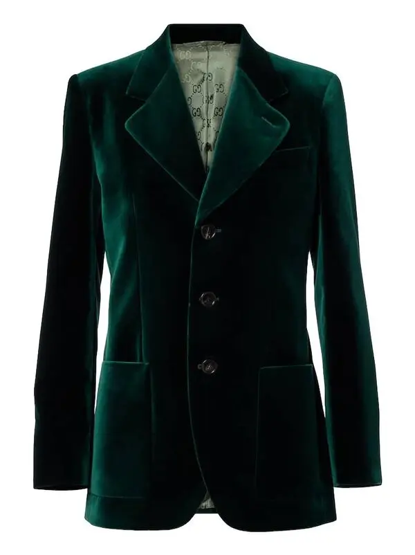 Gucci Cotton Velvet Blazer - Green