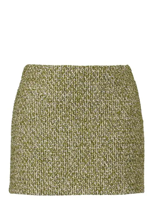 Gucci Cotton And Wool-blend Tweed Miniskirt - Green