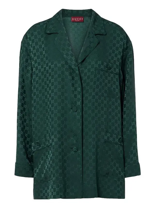 Gucci Gg Silk Shirt - Green