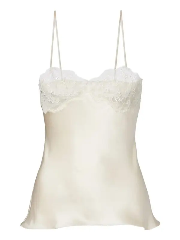 Chloé Lace-trimmed Silk Satin Camisole - White