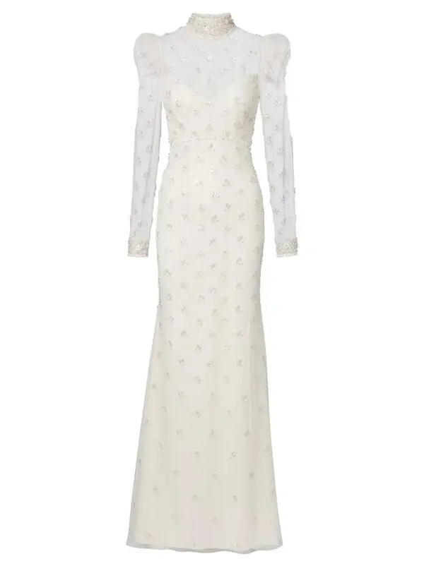 Jenny Packham Tabitha Embellished Cotton Gown - White