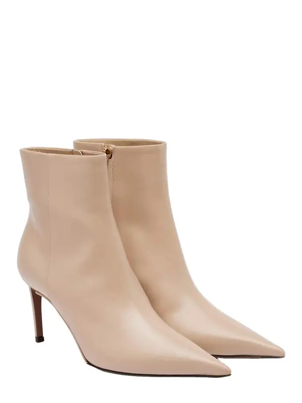 Dolce & Gabbana Leather Ankle Boots - Beige