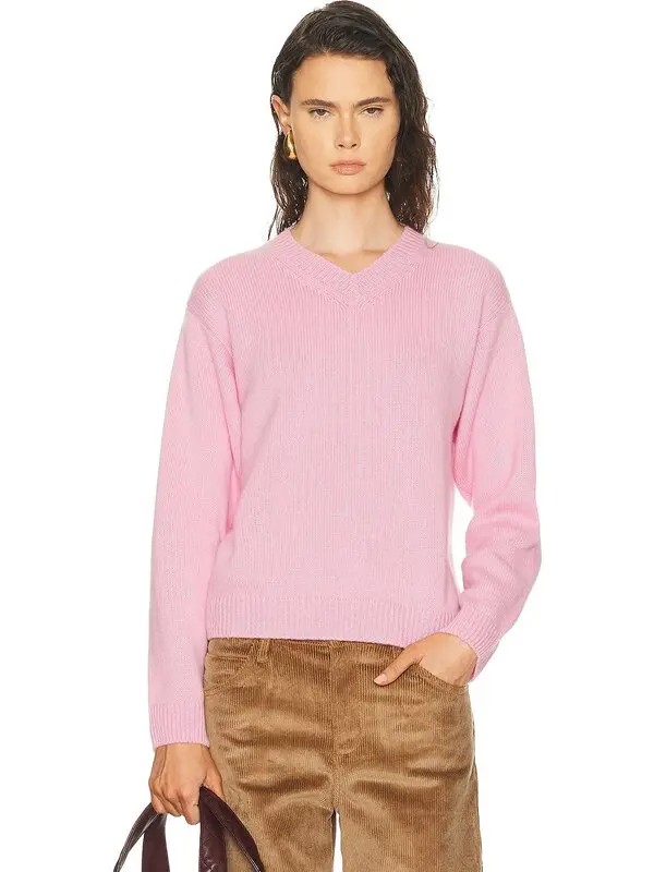 AMIYA Nevia V Neck Sweater - Light Pink