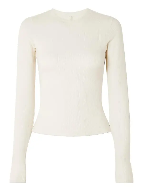 SKIMS Stretch-cotton Jersey Long-sleeve T-shirt - White