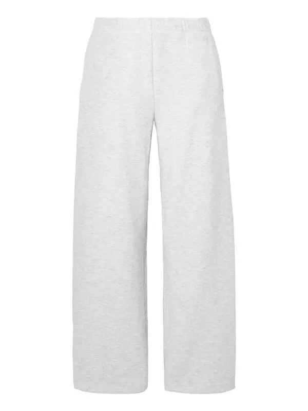 SKIMS Classic Cotton-blend Jersey Straight-leg Pants - Gray