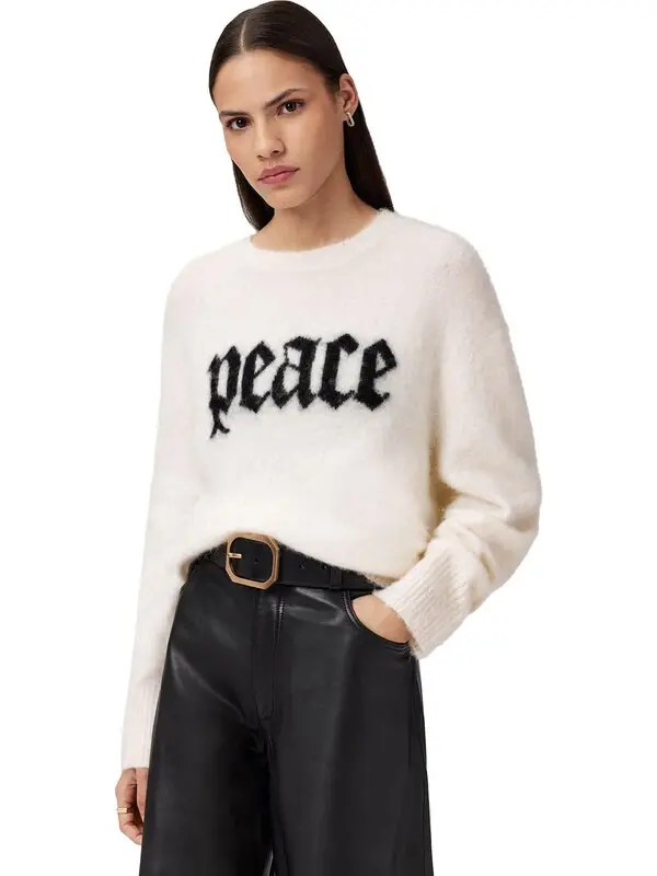 ALLSAINTS Peace Wool Blend Sweater - Chalk White/black