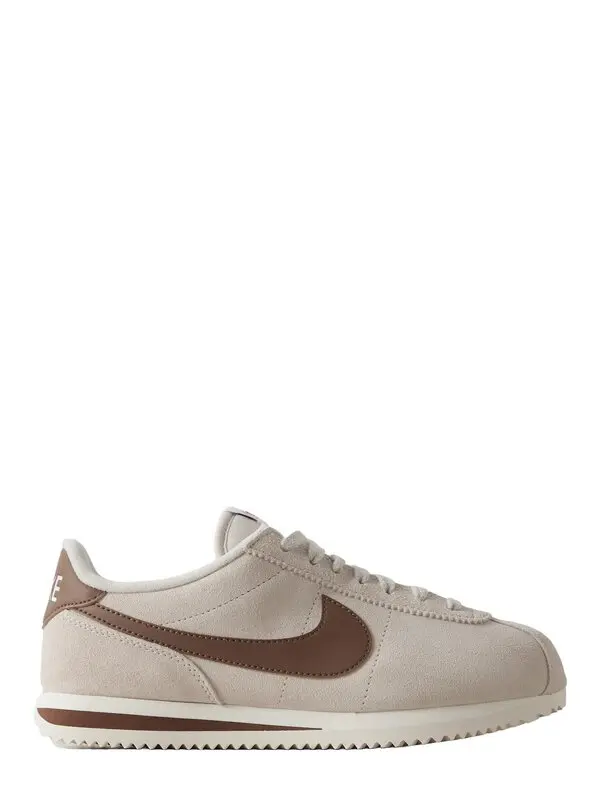 Nike Cortez Leather-trimmed Suede Sneakers - White