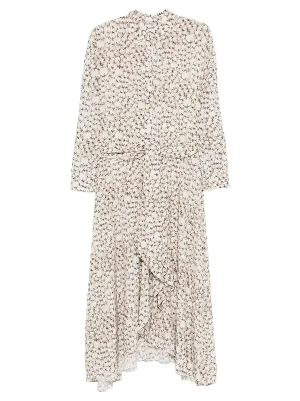 Isabel Marant Samantha Long Crepe Shirt Dress - Beige