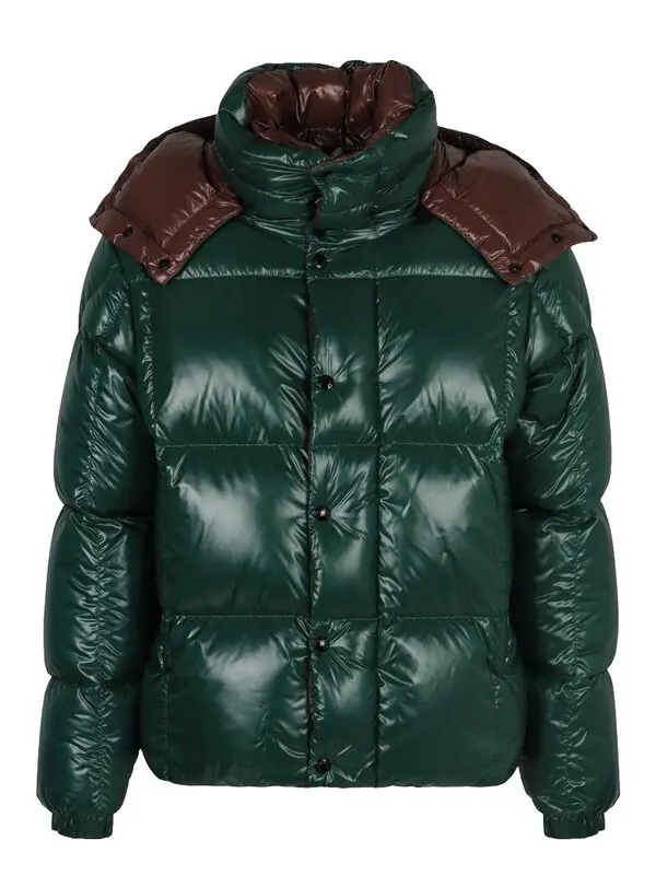 Moncler Parana Short Down Jacket With Hood - Green