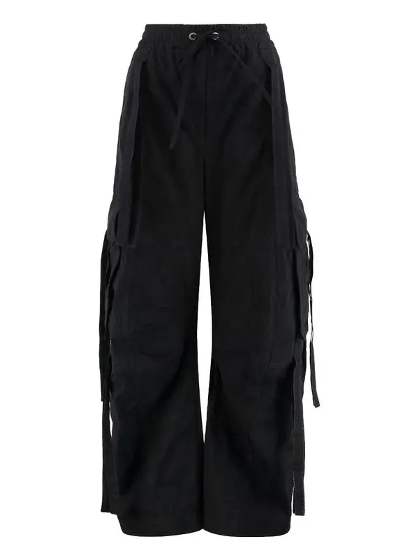 Dolce & Gabbana Coated Faille Cargo Pants - Black