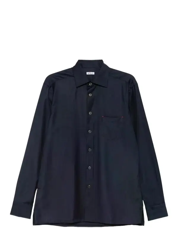 Kiton Chest-pocket Buttoned Shirt - Blue