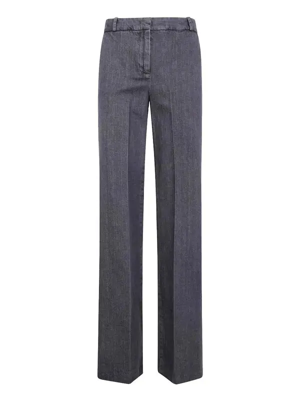 KILTIE Pressed-crease Cotton Trousers - Grey