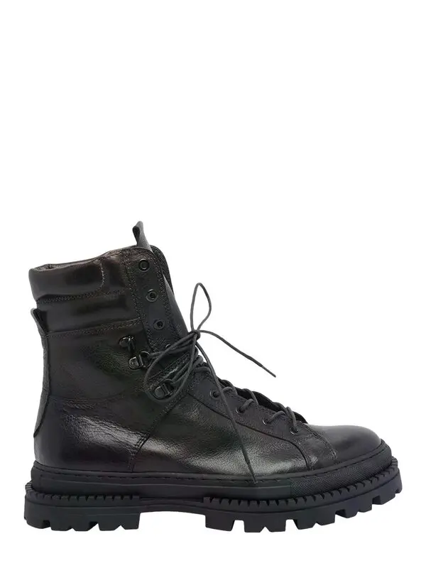 PAWELK'S Leather Lace-up Boots - Black
