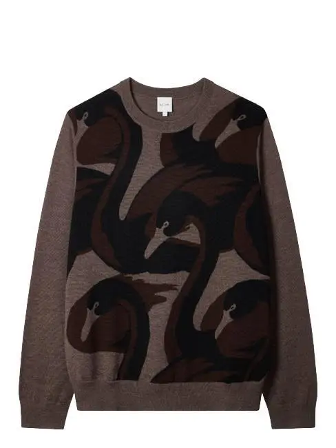 Paul Smith Swan Merino-silk Sweater - Brown
