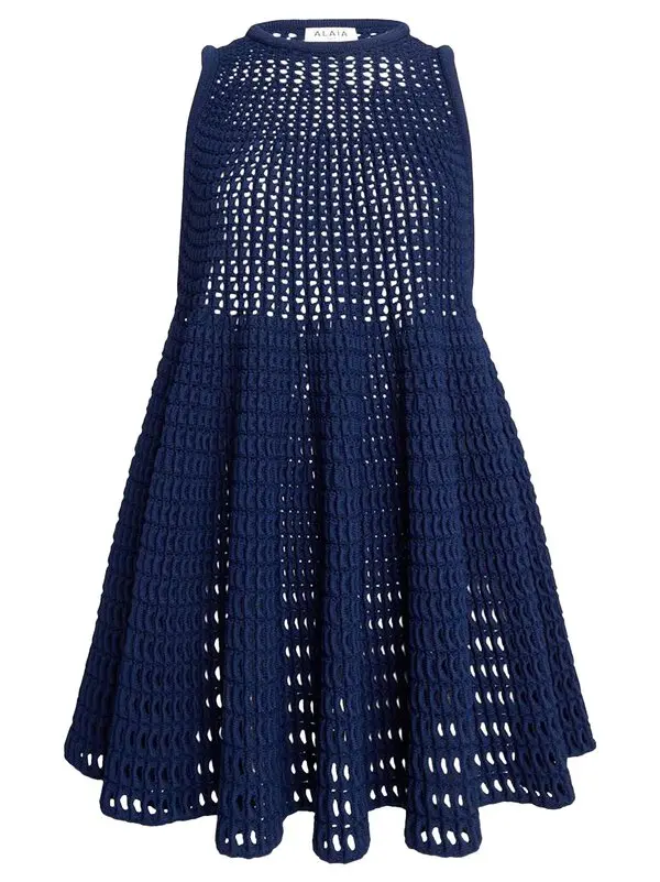 Alaïa Waffle Dress - Blue