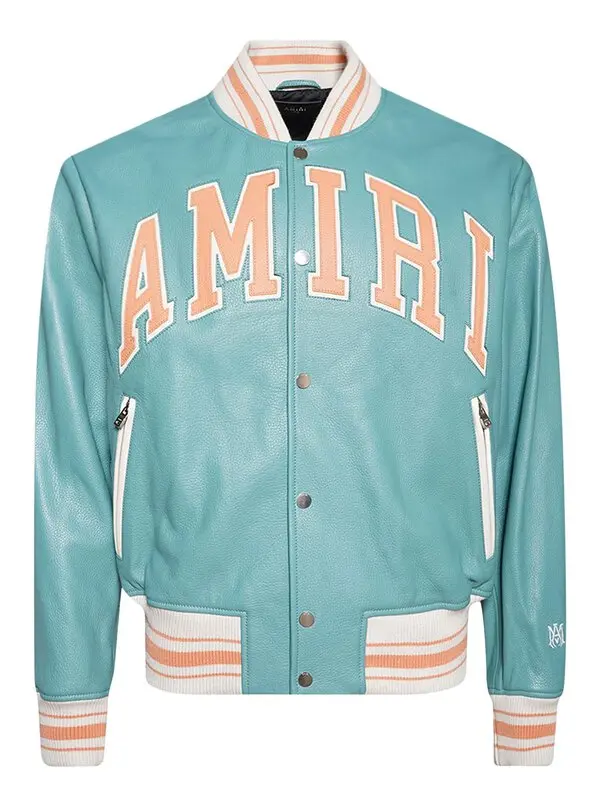 Amiri Leather Bomber - Blue