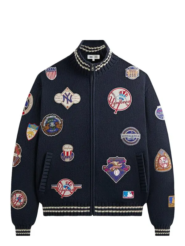 Kith For The New York Yankees Embroidered Wyona Full Zip - Black
