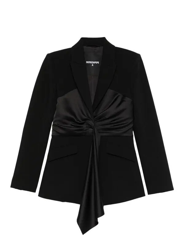 Patrizia Pepe Draped Blazer - Black