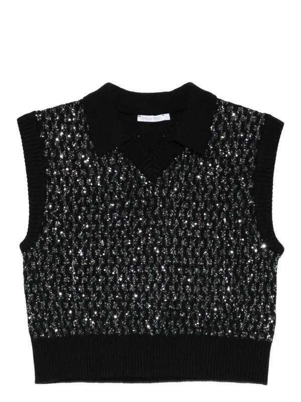 Patrizia Pepe V-neck Vest - Black