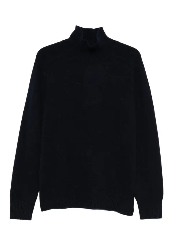 Soft Goat Wool Turtleneck Sweater - Blue