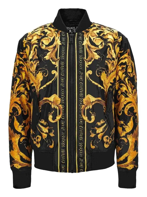 Versace Baroque Printed Bomber Jacket - Black