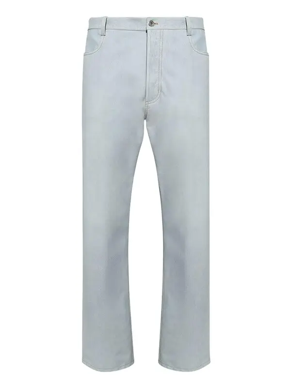 Bottega Veneta Printed Denim Leather Pants - Blue