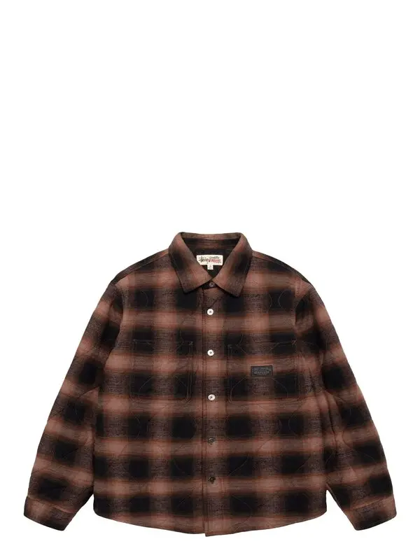 StÜssy Quilted Plaid Shirt Jacket - Brown