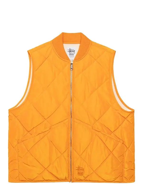 StÜssy Thermal Lined Quilted Vest - Orange