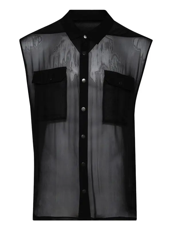 Rick Owens Jumbo Sleeveless Shirt - Black