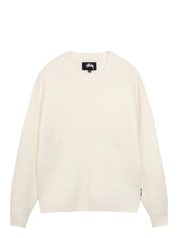 StÜssy Waffle Cashmere Crew - Cream