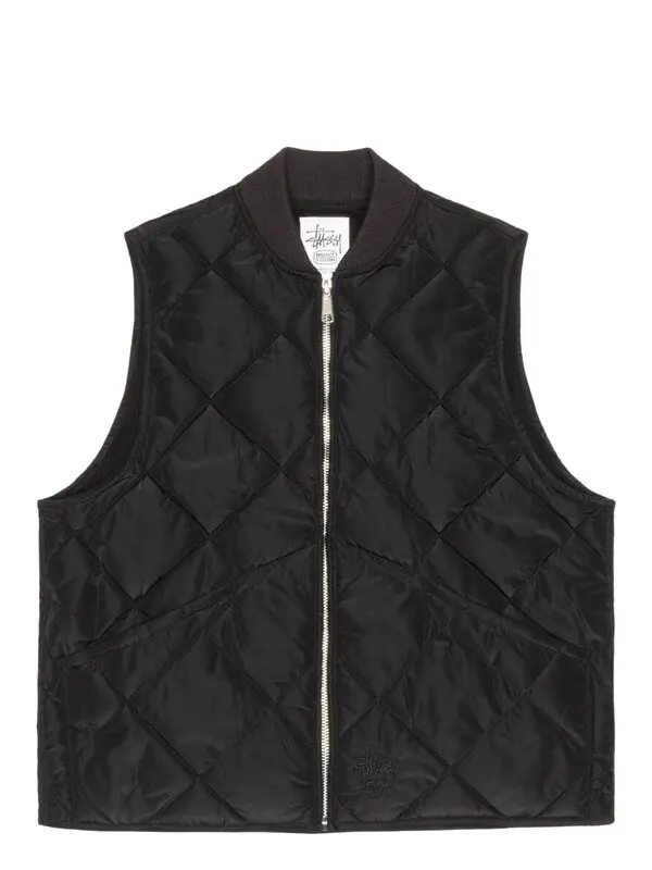 StÜssy Thermal Lined Quilted Vest - Black