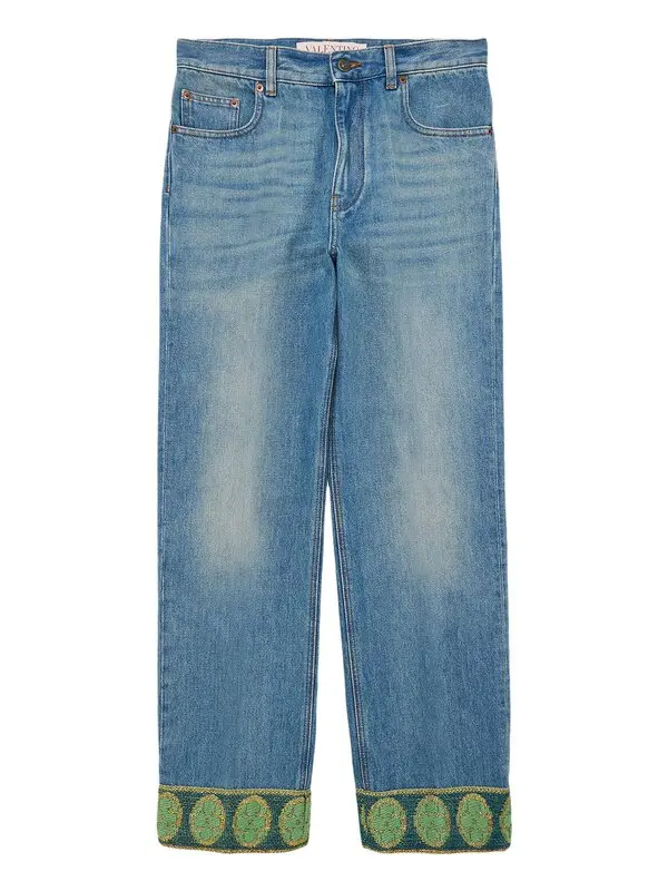 Valentino Garavani Straight Leg Denim Jeans - Blue