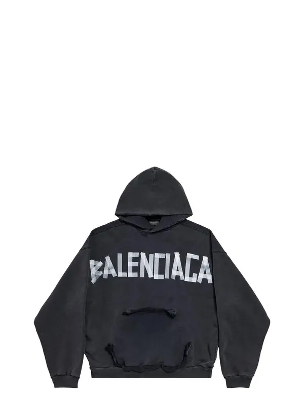 Balenciaga Ripped Pocket Hoodie - Black