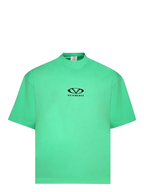 Vetements Oval Logo Cropped Boxy T-shirt - Green