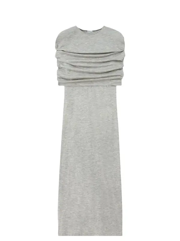 Loewe Cashmere Cape Tube Dress - Grey