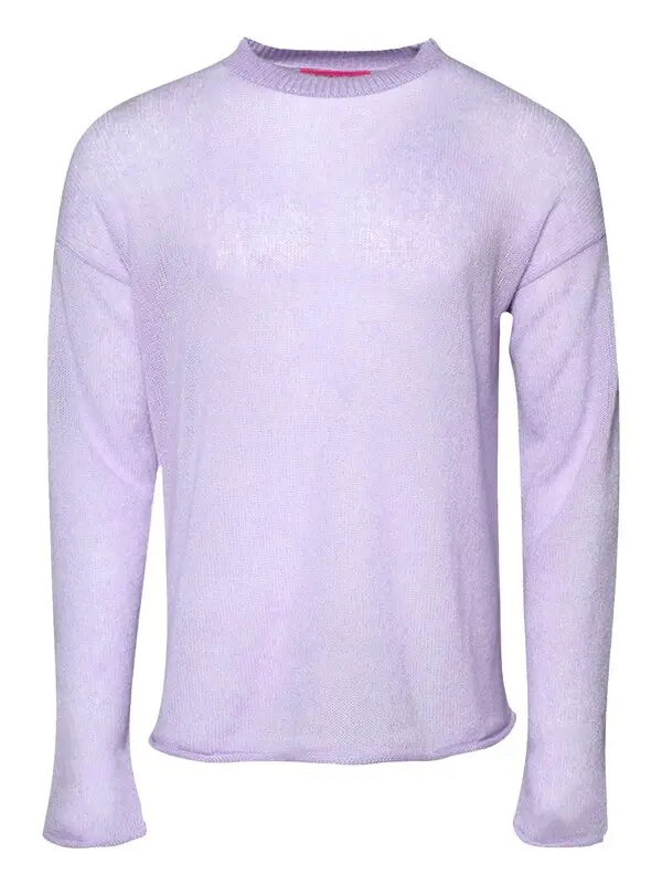 THE ELDER STATESMAN Nimbus Slouchy Crew - Purple
