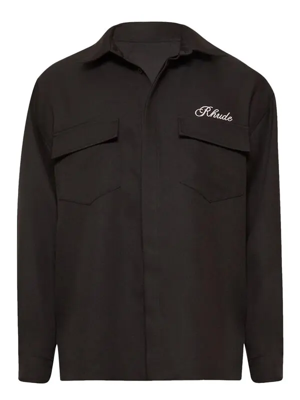 Rhude Boxy Long-sleeve Work Shirt - Black