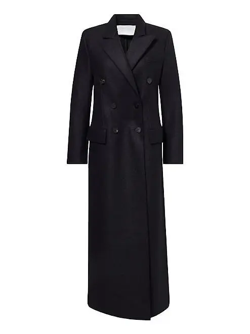 Harris Wharf London Tailored Long Pressed Wool Coat - Black